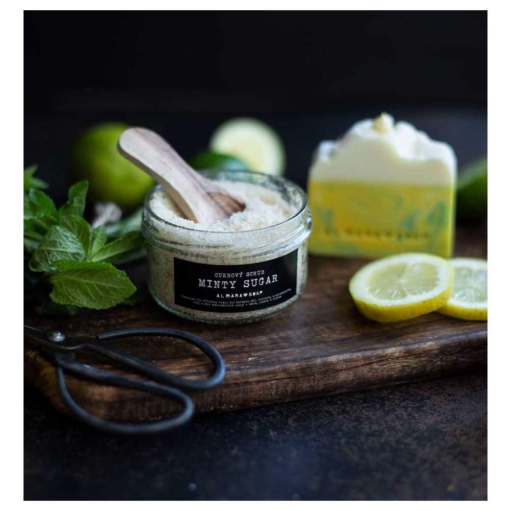 Minty Sugar Natural Body Scrub Lime, Mint and Lemon | Almara Soap